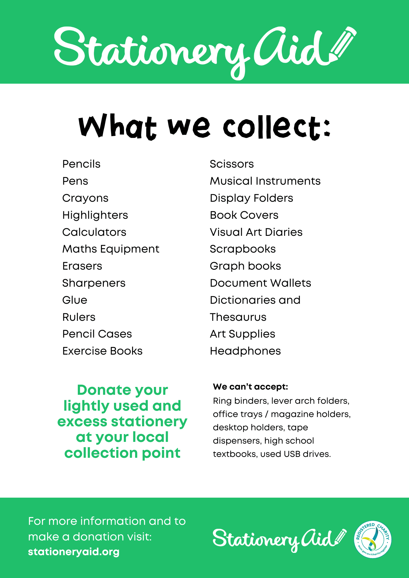 Thank You From Stationery Aid - Runaway Bay Centre